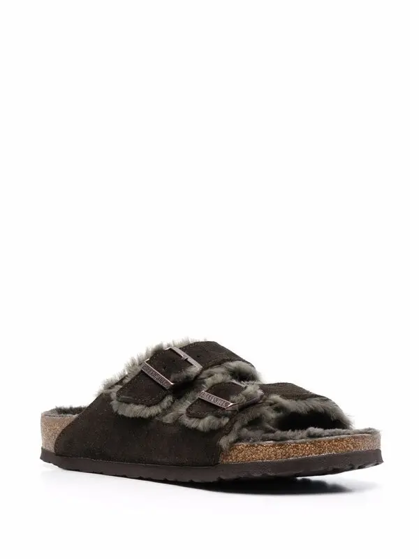 BIRKENSTOCK Arizona Fur-lined Sandals - Green