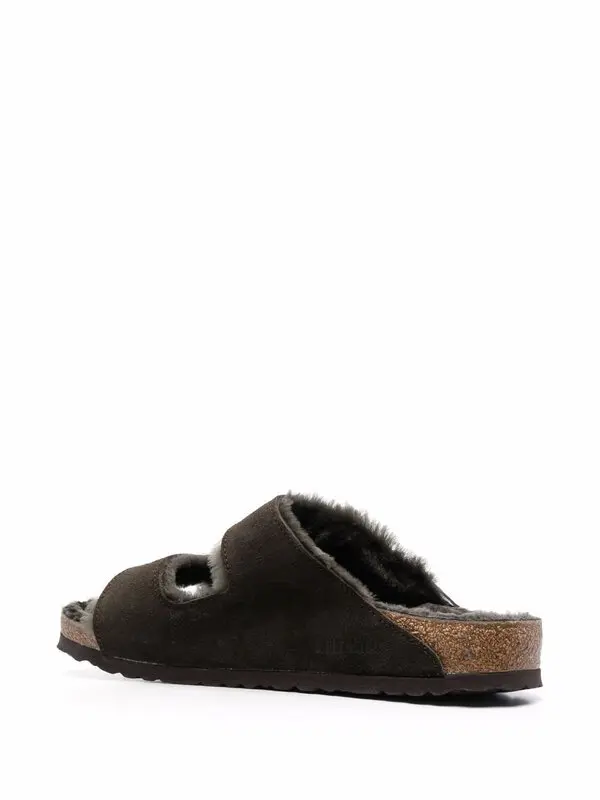 BIRKENSTOCK Arizona Fur-lined Sandals - Green