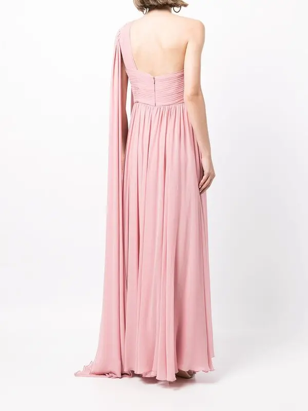 Elie Saab Asymmetric Flowing Side-sash Silk Gown