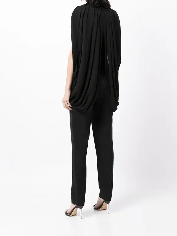Elie Saab V-plunge Cape Jumpsuit