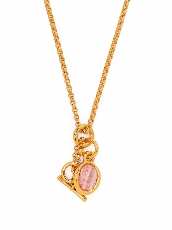 Charlotte Chesnais Neo Turtle Rhodochrosite Necklace - Gold