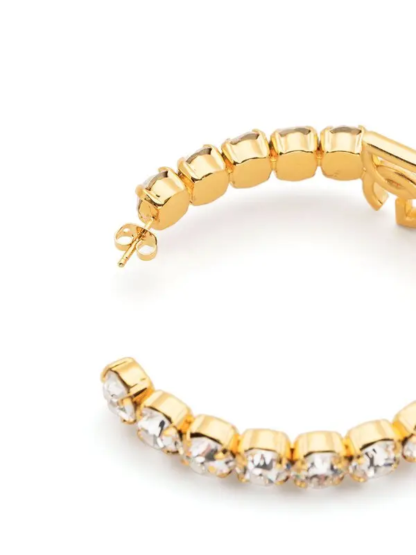 Dolce & Gabbana Dg Logo Rhinestones-embellished Hoop Earrings