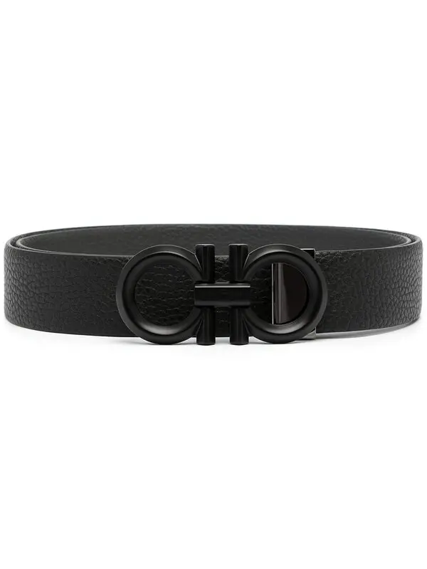 FERRAGAMO Reversible Gancini Belt - Black