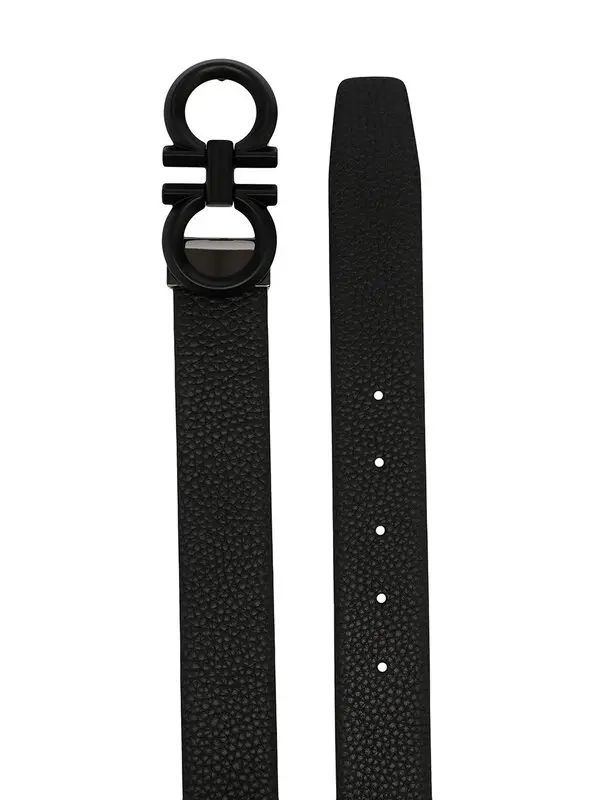 FERRAGAMO Reversible Gancini Belt - Black