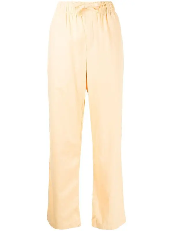 TEKLA Flannel Drawstring Pajama Bottoms - Neutrals