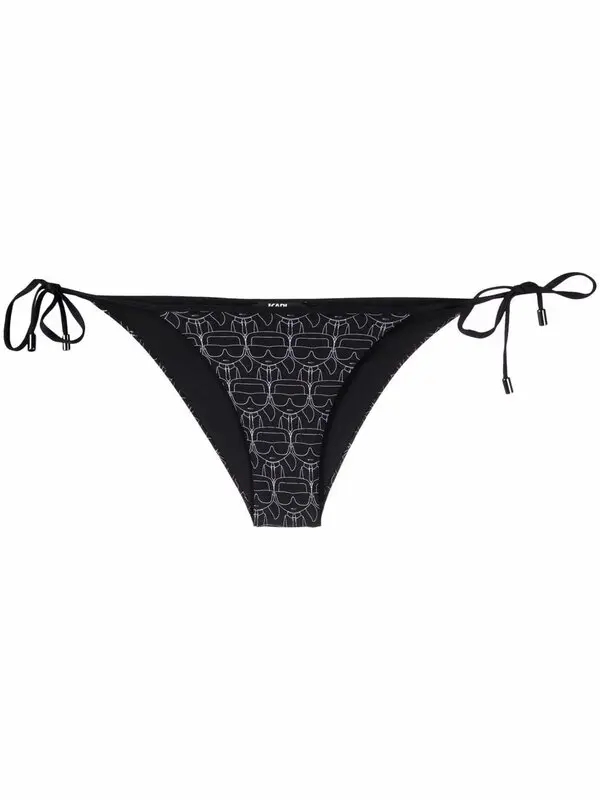 Karl Lagerfeld Monogram-pattern Side-tie Bikini Briefs