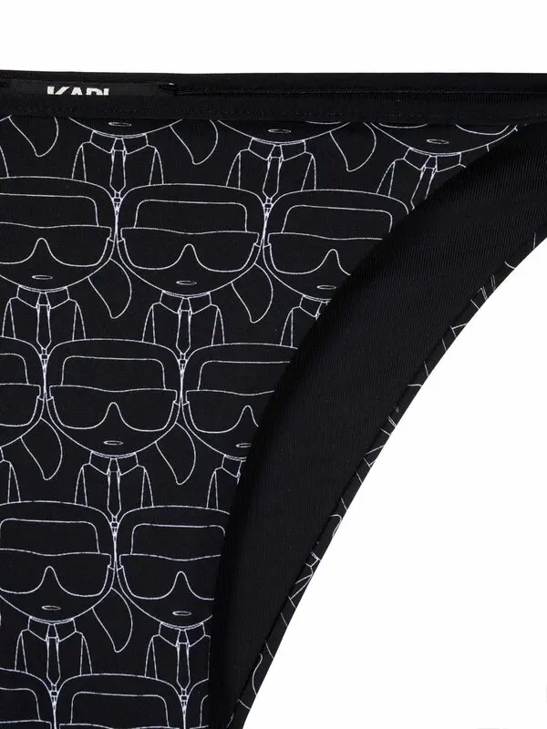 Karl Lagerfeld Monogram-pattern Side-tie Bikini Briefs