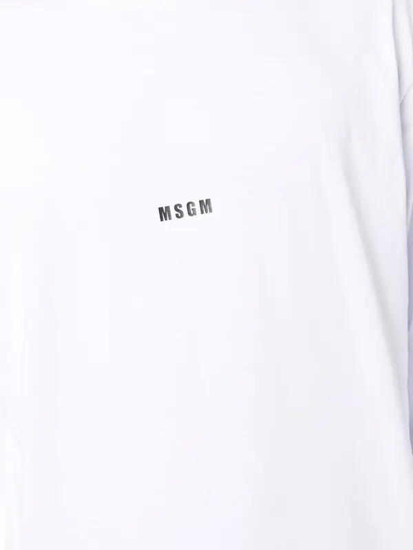 MSGM Logo-print Longsleeved T-shirt - White