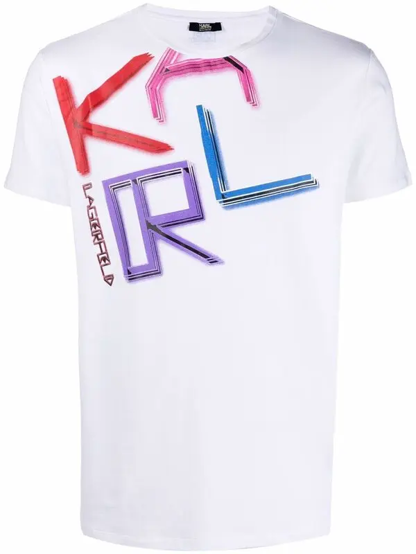 Karl Lagerfeld Logo-print Stretch-cotton T-shirt - White