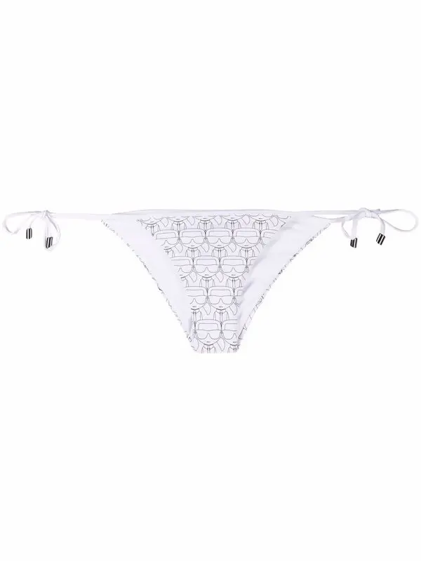 Karl Lagerfeld Karl Icon Triangle Bikini Bottoms - White