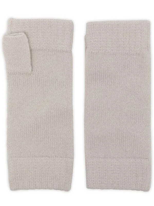 N.peal Fingerless Cashmere Gloves - White