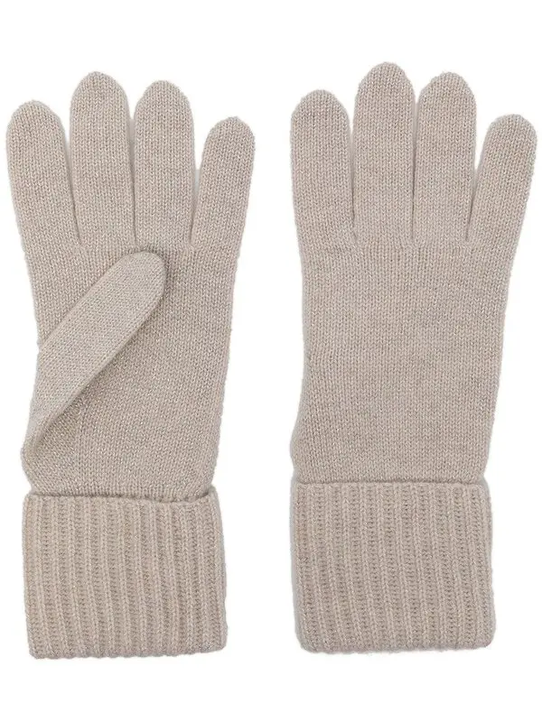 N.peal Ribbed Knit Cashmere-blend Gloves - White