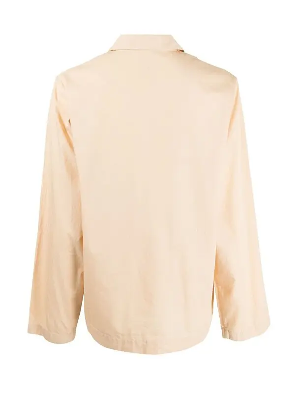 TEKLA Poplin Long-sleeve Pajama Shirt - Brown