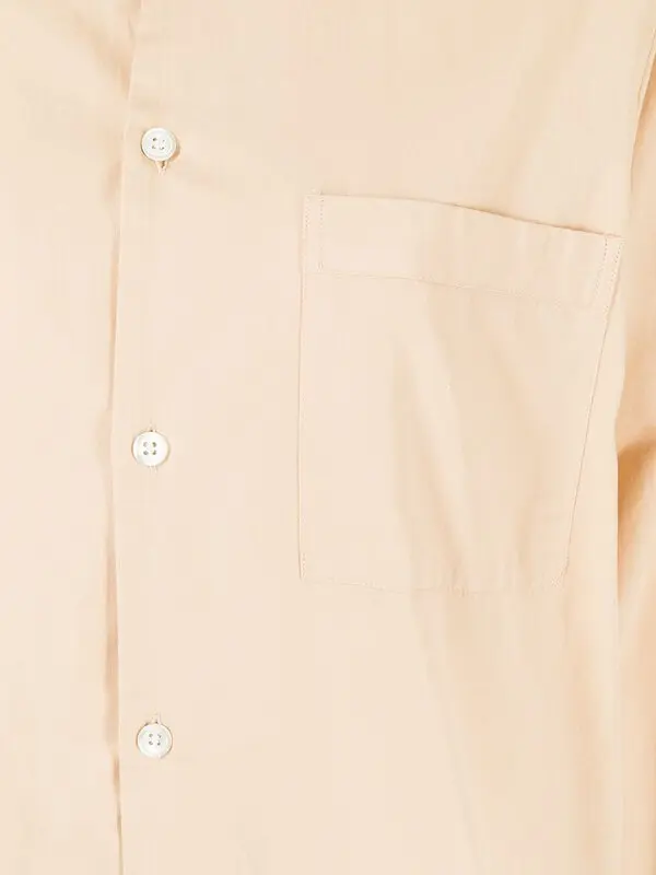 TEKLA Poplin Long-sleeve Pajama Shirt - Brown