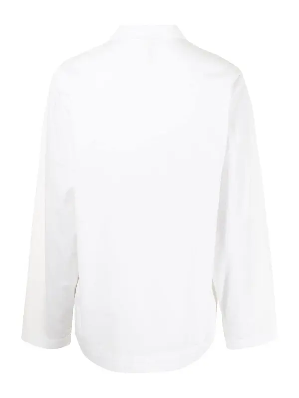TEKLA Poplin Long-sleeve Pajama Shirt - White