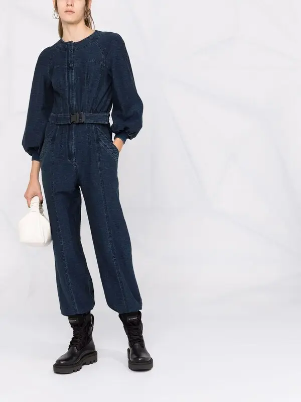 Alberta Ferretti Belted Denim Jumpsuit