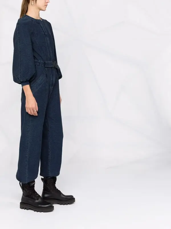 Alberta Ferretti Belted Denim Jumpsuit