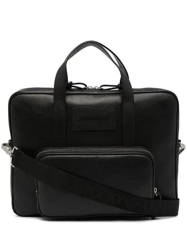 Emporio Armani Leather Briefcase - Black
