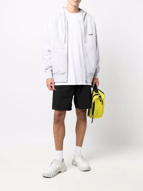 MSGM Logo Print Zip-up Hoodie