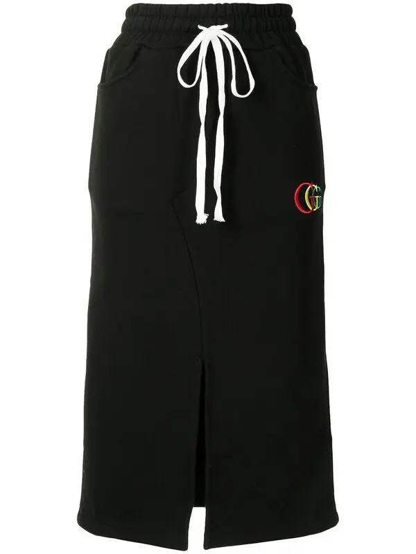 GOODBOY Logo-embroidered Jersey Midi Skirt - Black