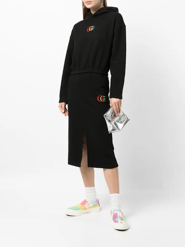 GOODBOY Logo-embroidered Jersey Midi Skirt - Black