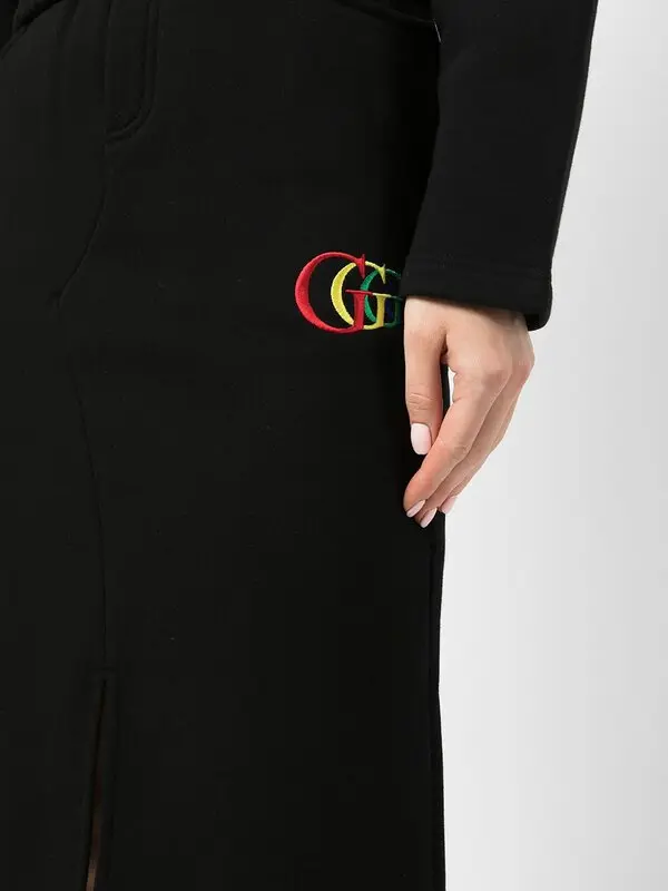 GOODBOY Logo-embroidered Jersey Midi Skirt - Black
