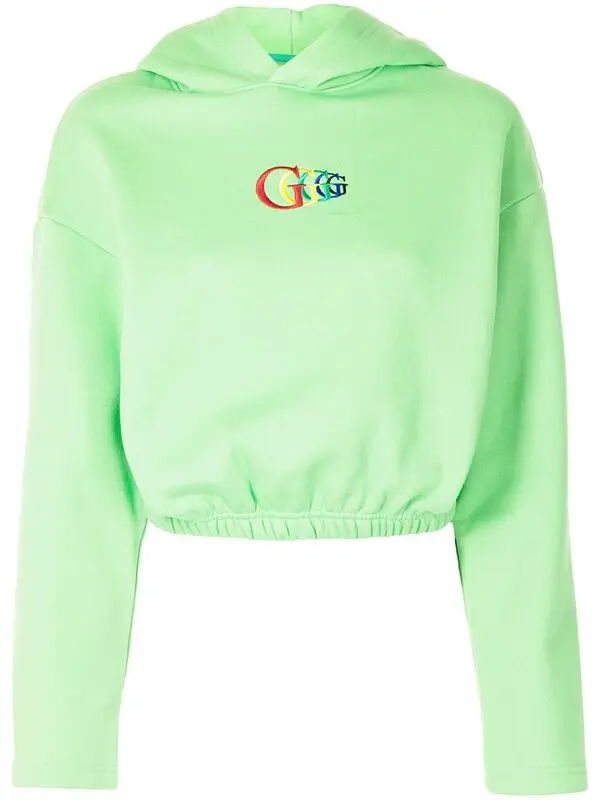 GOODBOY Logo-embroidered Cropped Hoodie - Green