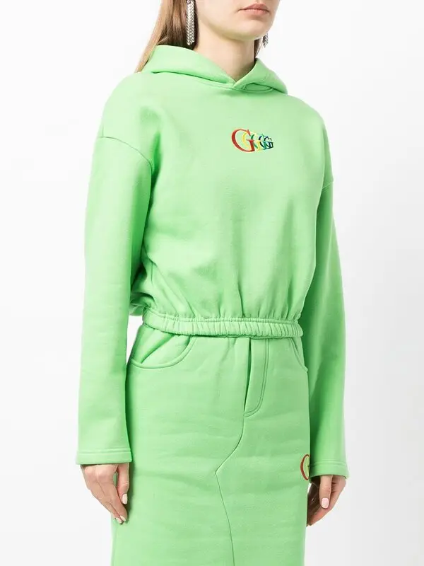 GOODBOY Logo-embroidered Cropped Hoodie - Green