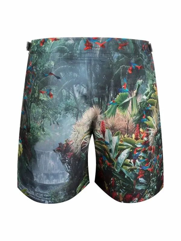 Orlebar Brown Tropical Print Buckle Swim Trunks