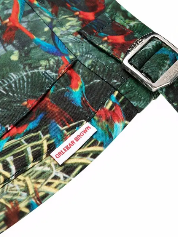 Orlebar Brown Tropical Print Buckle Swim Trunks