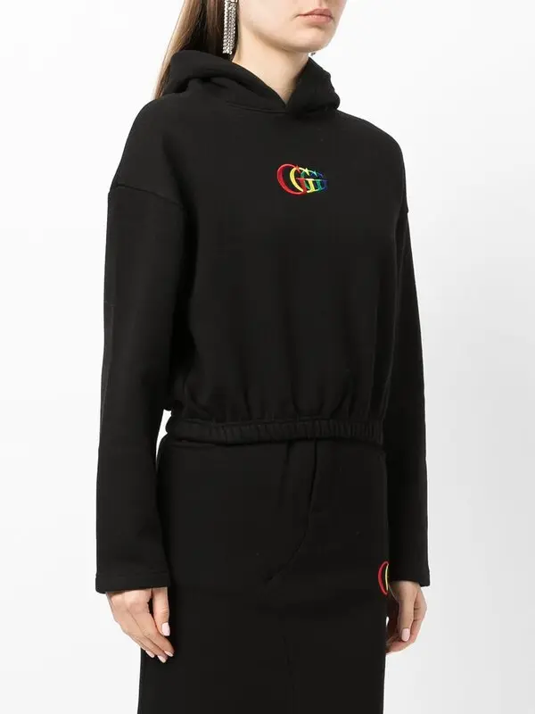 GOODBOY Logo-embroidered Cropped Hoodie - Black