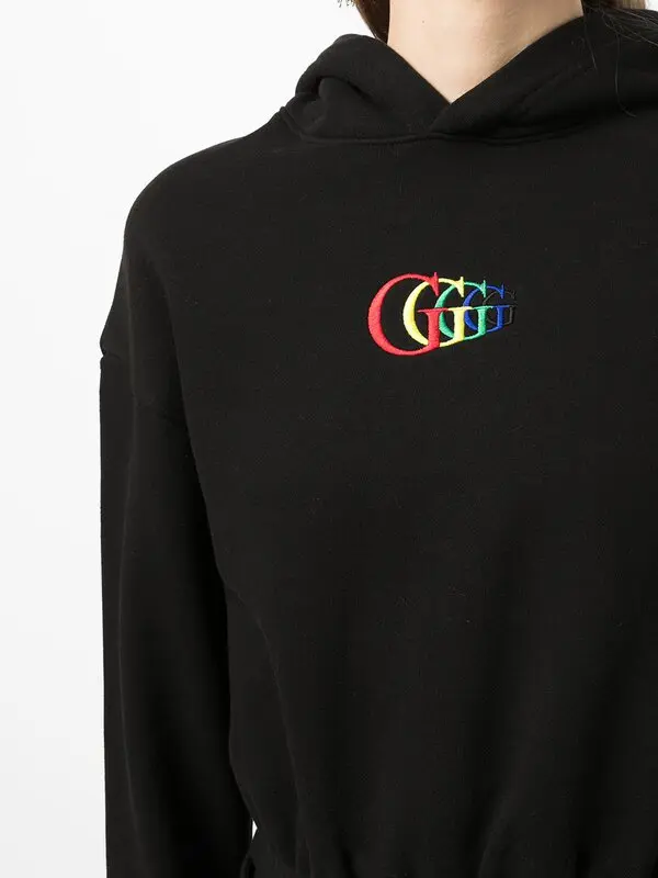 GOODBOY Logo-embroidered Cropped Hoodie - Black