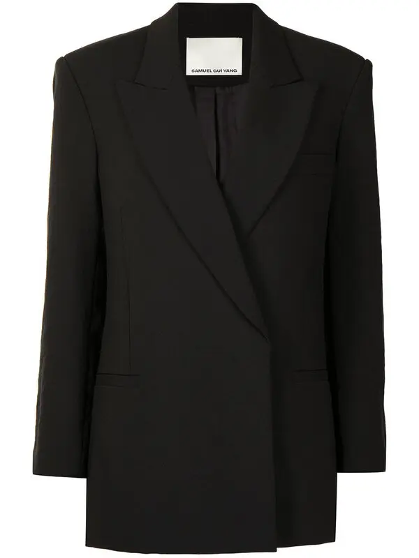SAMUEL GUÌ YANG Double-breasted Peak Lapel Blazer