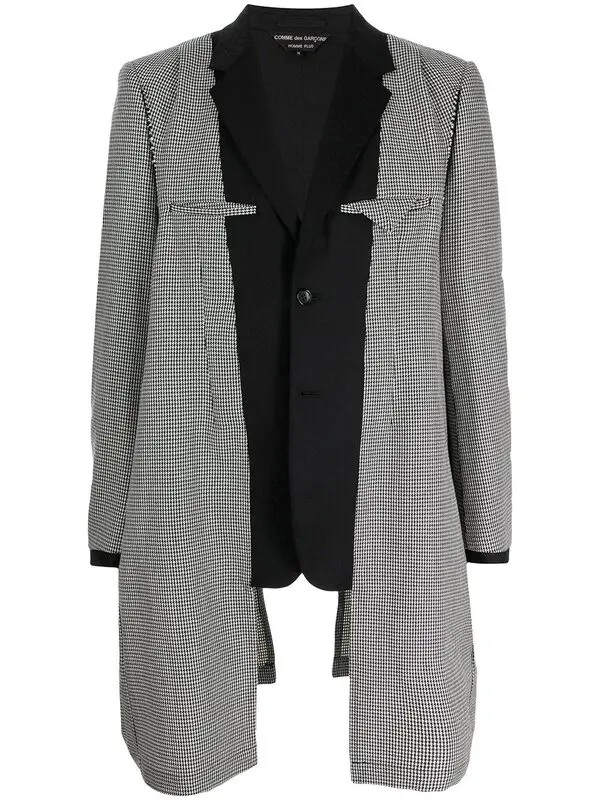 Comme Des Garçons Layered Panel Houndstooth Blazer