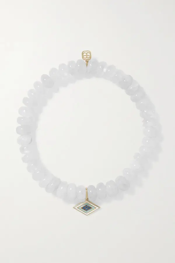 SYDNEY EVAN 14-karat Enamel, Moonstone And Sapphire Bracelet - Gold