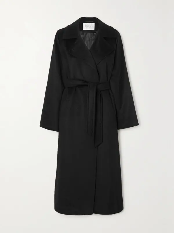 Max Mara Manuela Belted Camel Hair Coat - Black