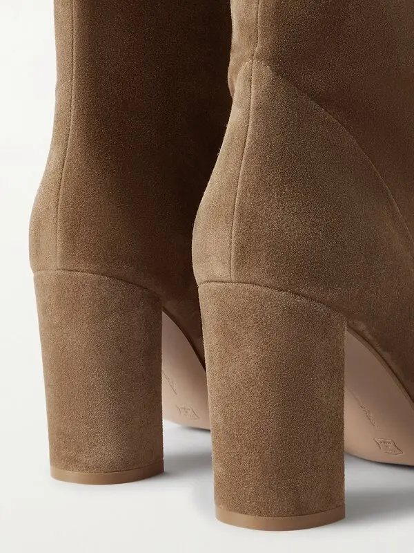 GIANVITO ROSSI Glen 85 Suede Knee Boots - Brown