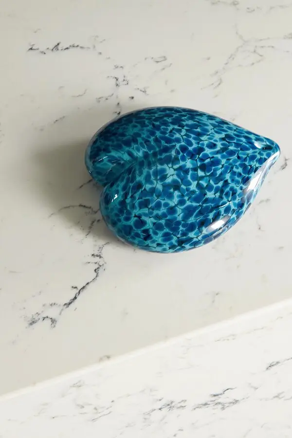 Vanderohe Curio Net Sustain Heart Glass Ornament - Blue