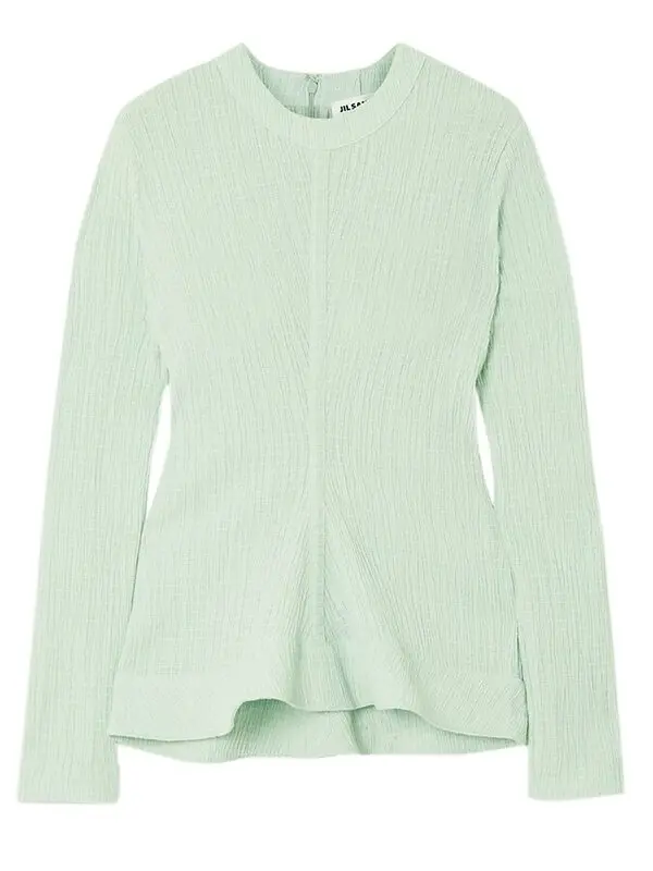 JIL SANDER Textured-crepe Top