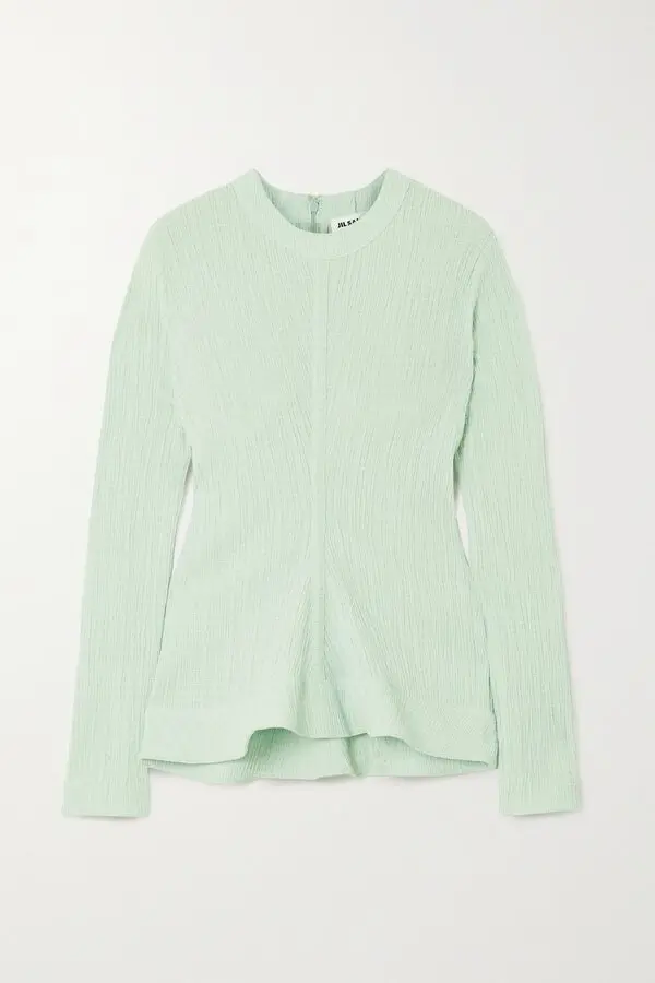 JIL SANDER Textured-crepe Top