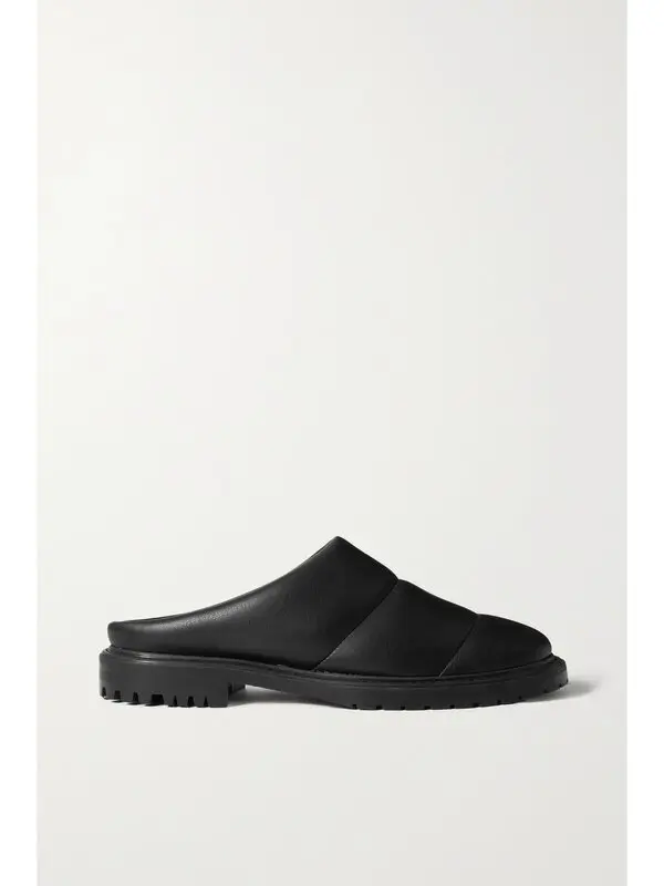 Staud Astro Quilted Mules - Black