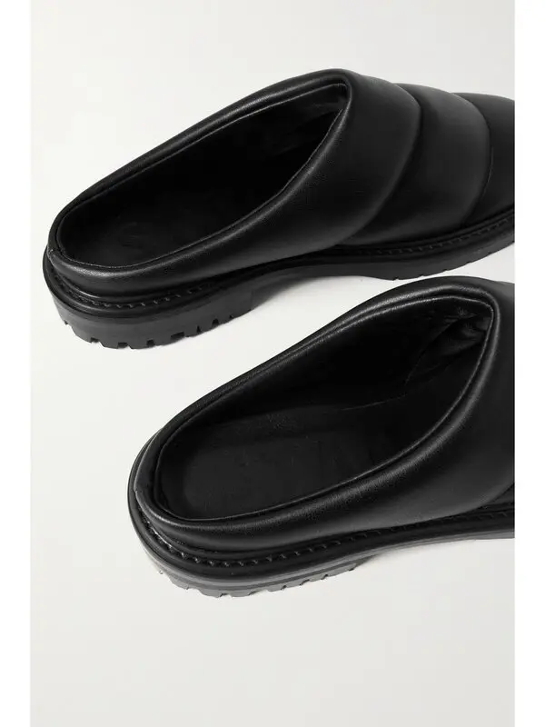 Staud Astro Quilted Mules - Black