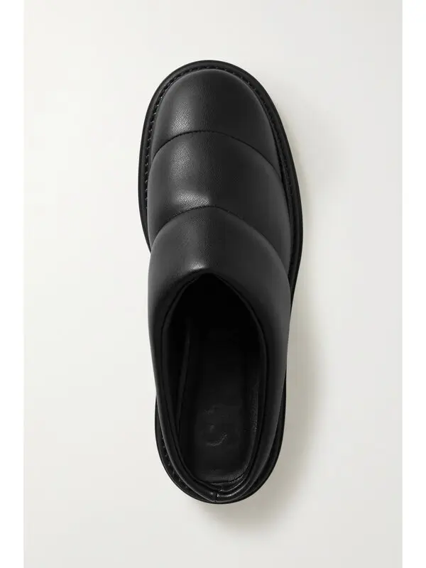 Staud Astro Quilted Mules - Black
