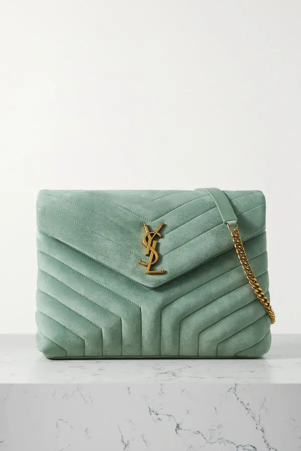 Saint Laurent Loulou Medium Quilted Suede Shoulder Bag