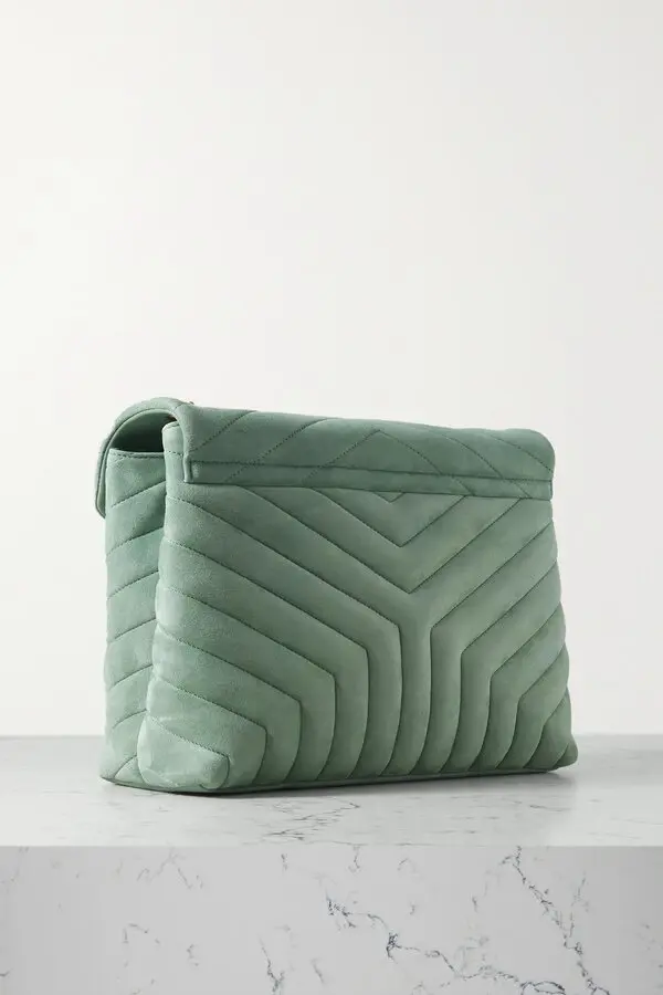 Saint Laurent Loulou Medium Quilted Suede Shoulder Bag