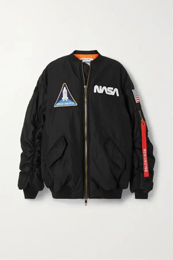 Balenciaga Nasa Space Oversized AppliquéD Padded Shell Bomber