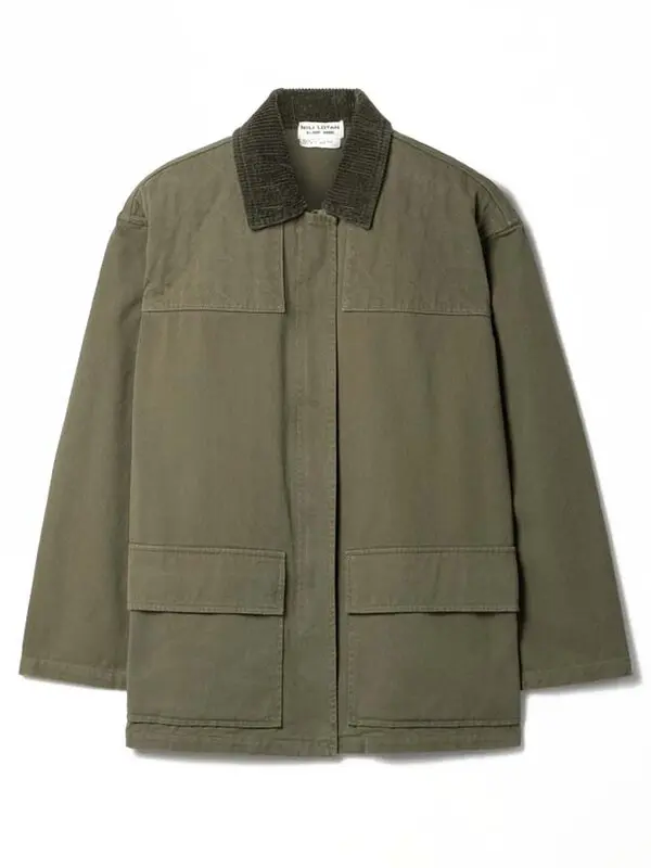NILI LOTAN Melvin Corduroy-trimmed Cotton-twill Jacket