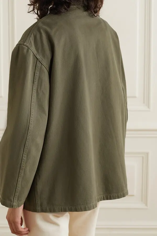 NILI LOTAN Melvin Corduroy-trimmed Cotton-twill Jacket