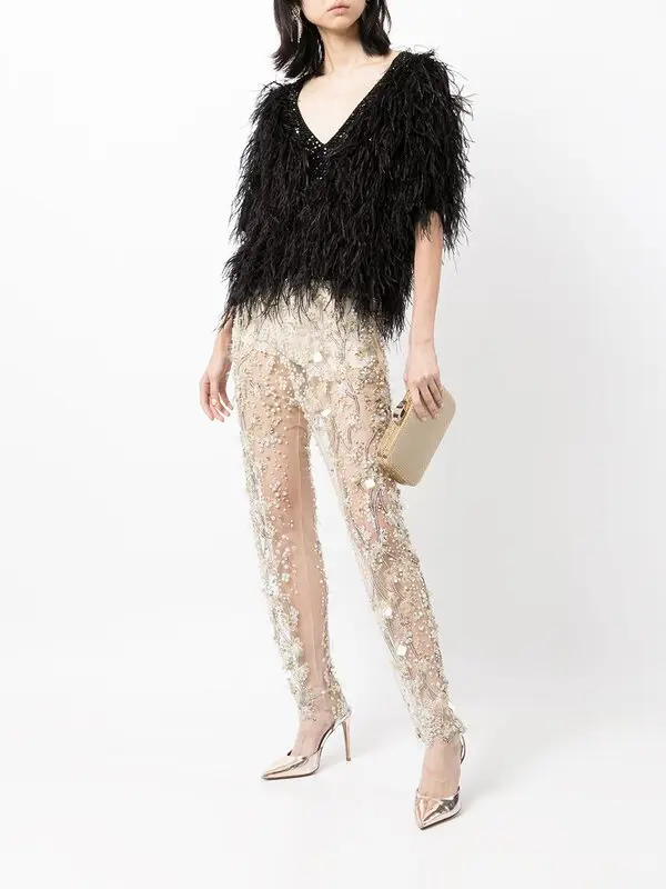 Jenny Packham Sequined Tapered Trousers