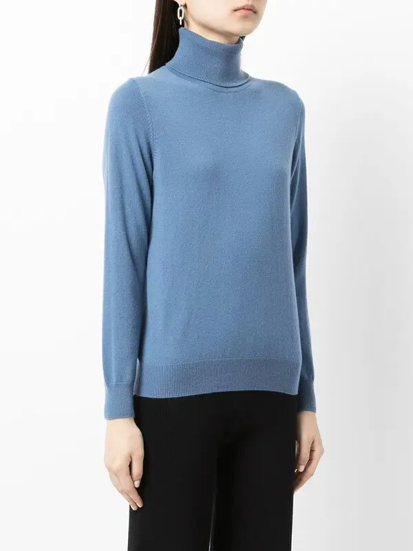 N.peal Roll Neck Jumper - Blue